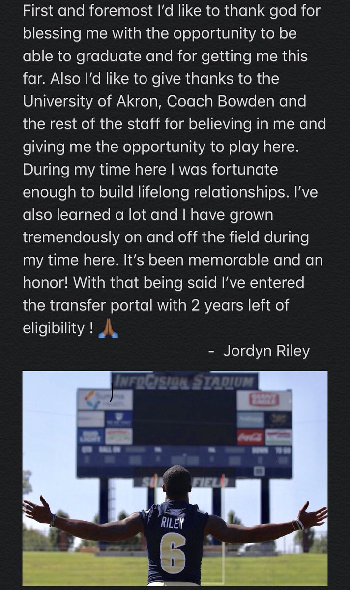 Akron CB Jordyn Riley has entered the transfer portal : r/CFB