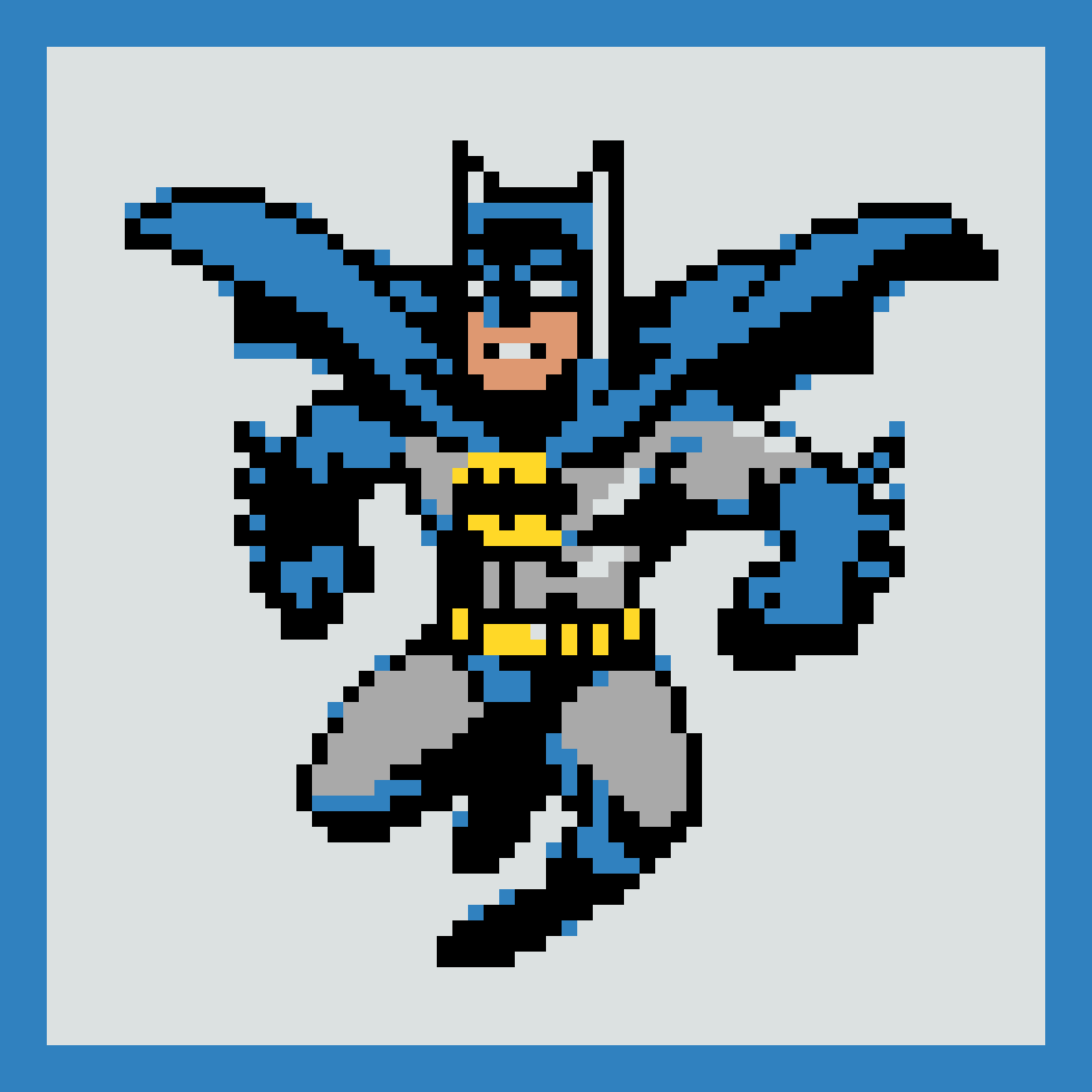 Minecraft Pixel Art Batman Symbol