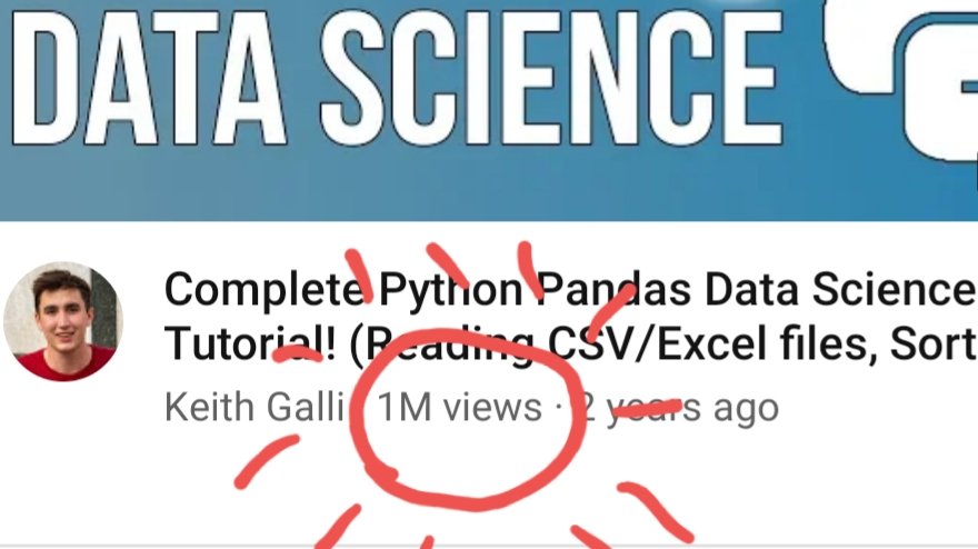 Keith Galli on Twitter: "Holy moly, my Pandas tutorial just hit a million views! That's insane ...