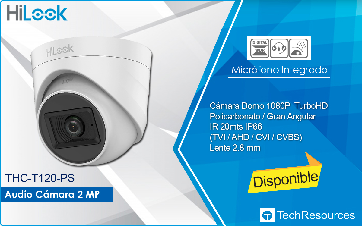 Techresources-ec on Twitter: "THC-T120-PS 𝐋𝐋𝐄𝐆𝐎 𝐋𝐎 𝐐𝐔𝐄 𝐄𝐒𝐏𝐄𝐑𝐀𝐁𝐀𝐒 🥳🥳 𝗖𝗮́𝗺𝗮𝗿𝗮𝘀 𝗔𝘂𝗱𝗶𝗼 2 MP ...