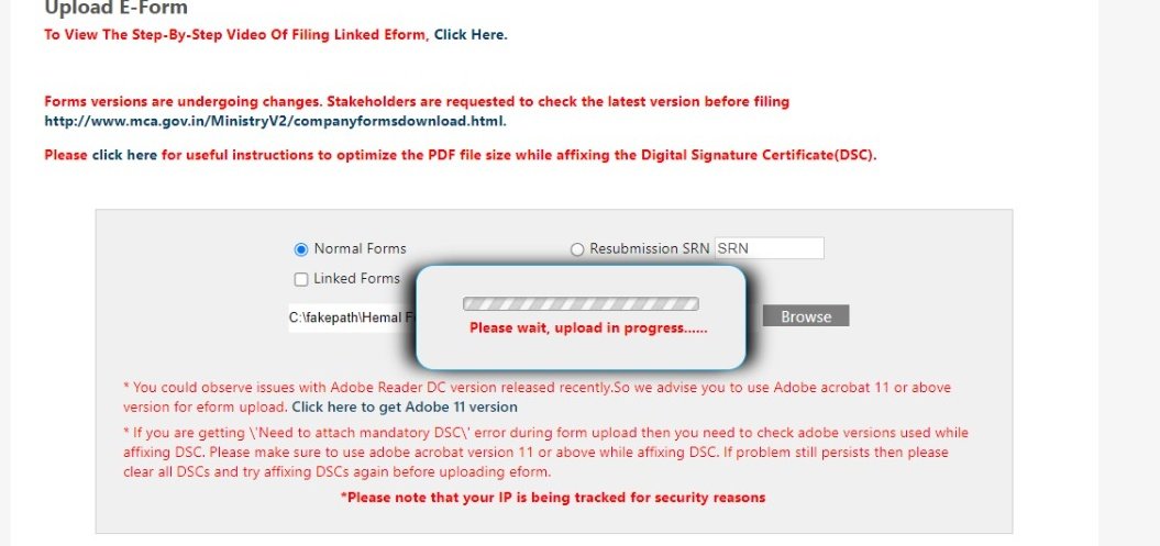 mca21 for form upload