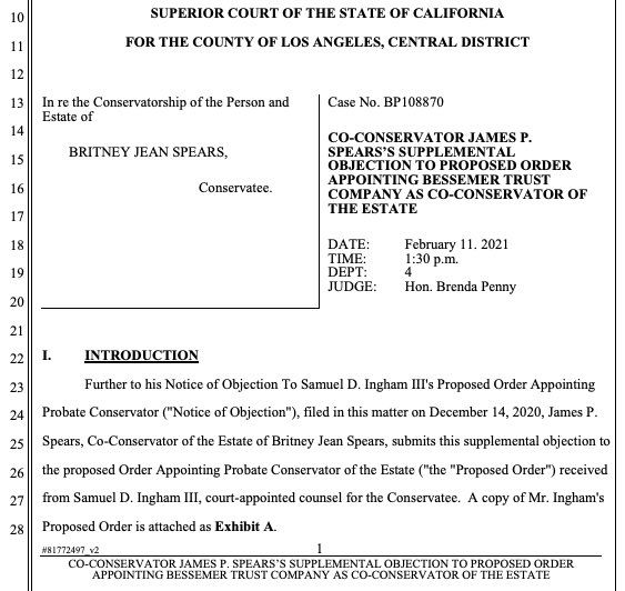 NEW COURT DOCS: Jamie Spears is making another attempt to maintain ...