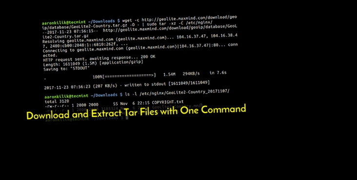 download a .tgz file then extract in same commandline / Twitter