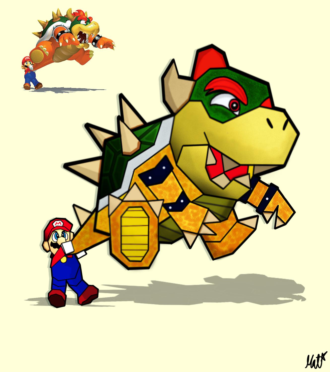 How To Draw Paper Bowser