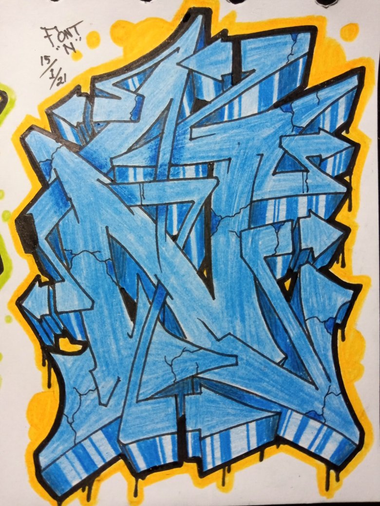 Letter N In Graffiti Style