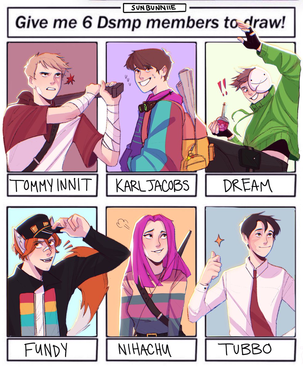 「HEYY 6 MORE DSMP MEMBERS!! #tommyinnitfanart #karljacobsfan」kasper 🐰の漫画