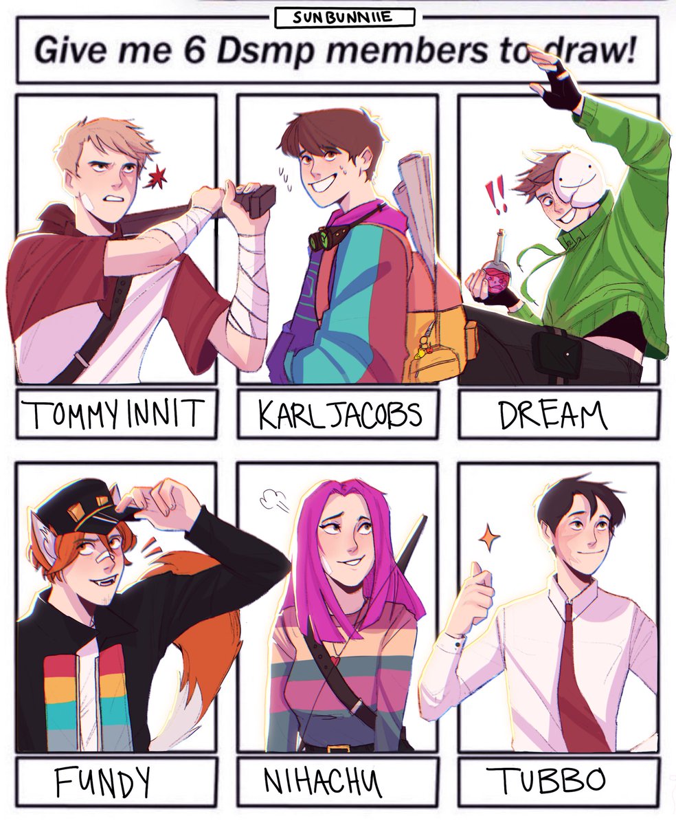 「HEYY 6 MORE DSMP MEMBERS!! #tommyinnitfanart #karljacobsfan」kasper 🐰の漫画