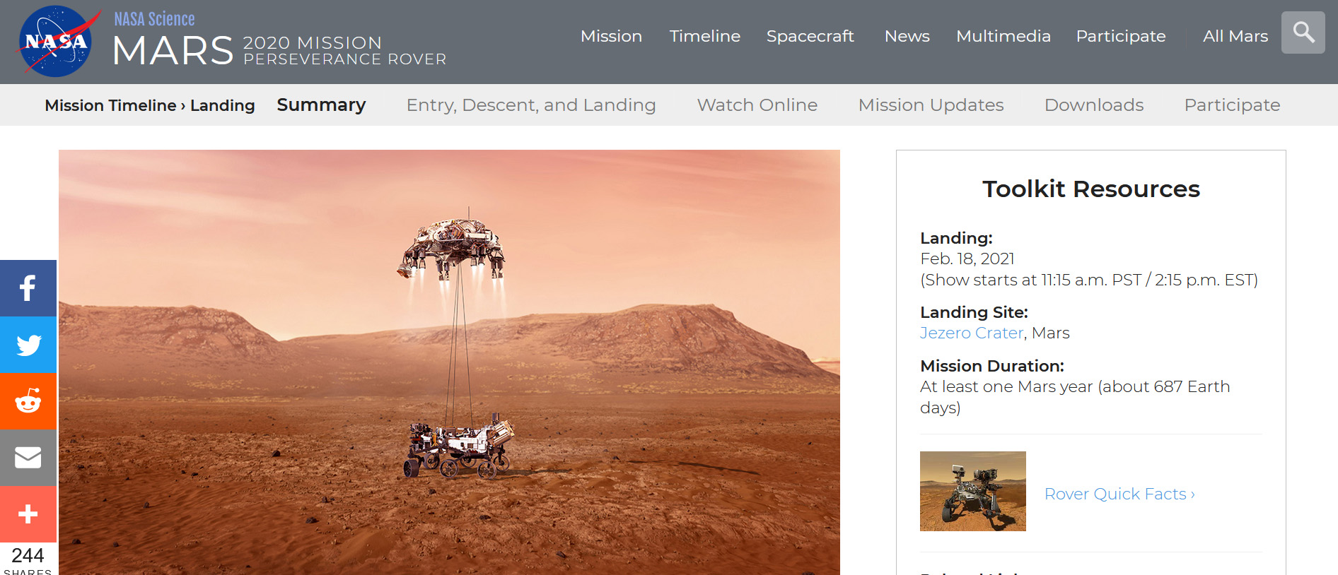 Mars One Web Site