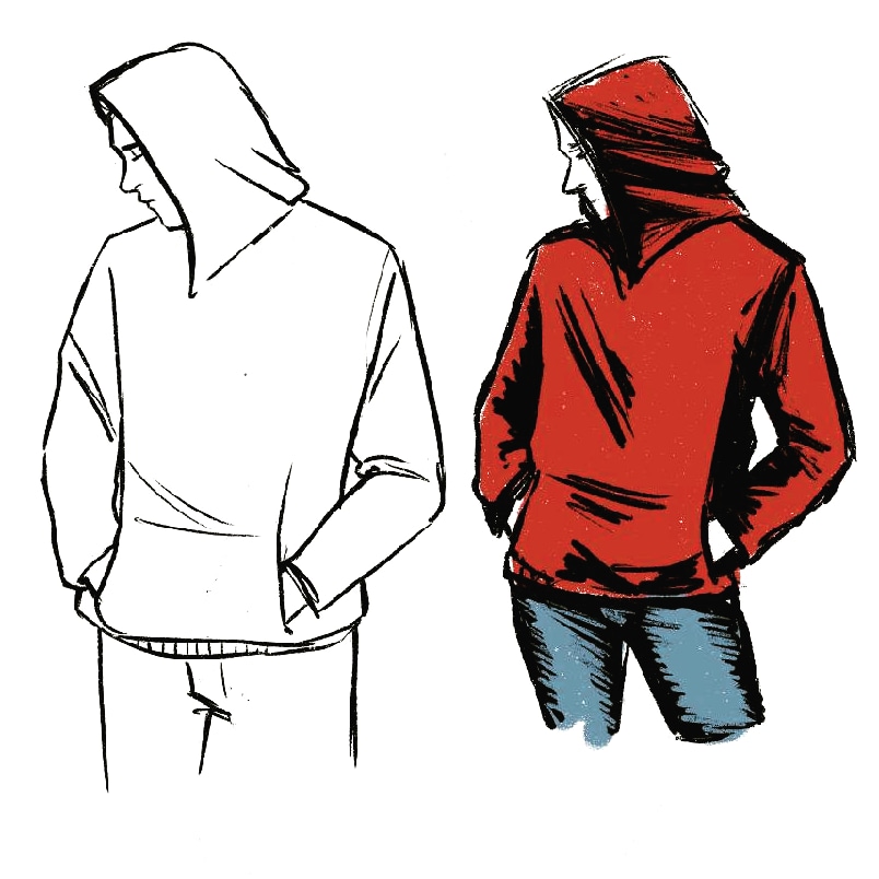 Wearing Hoodie Drawing