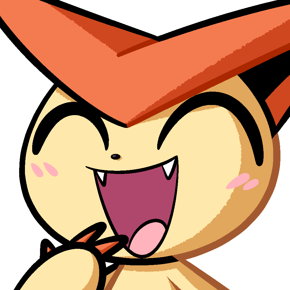 A very happy fire child - emote commission I just got back! : r/Victini
