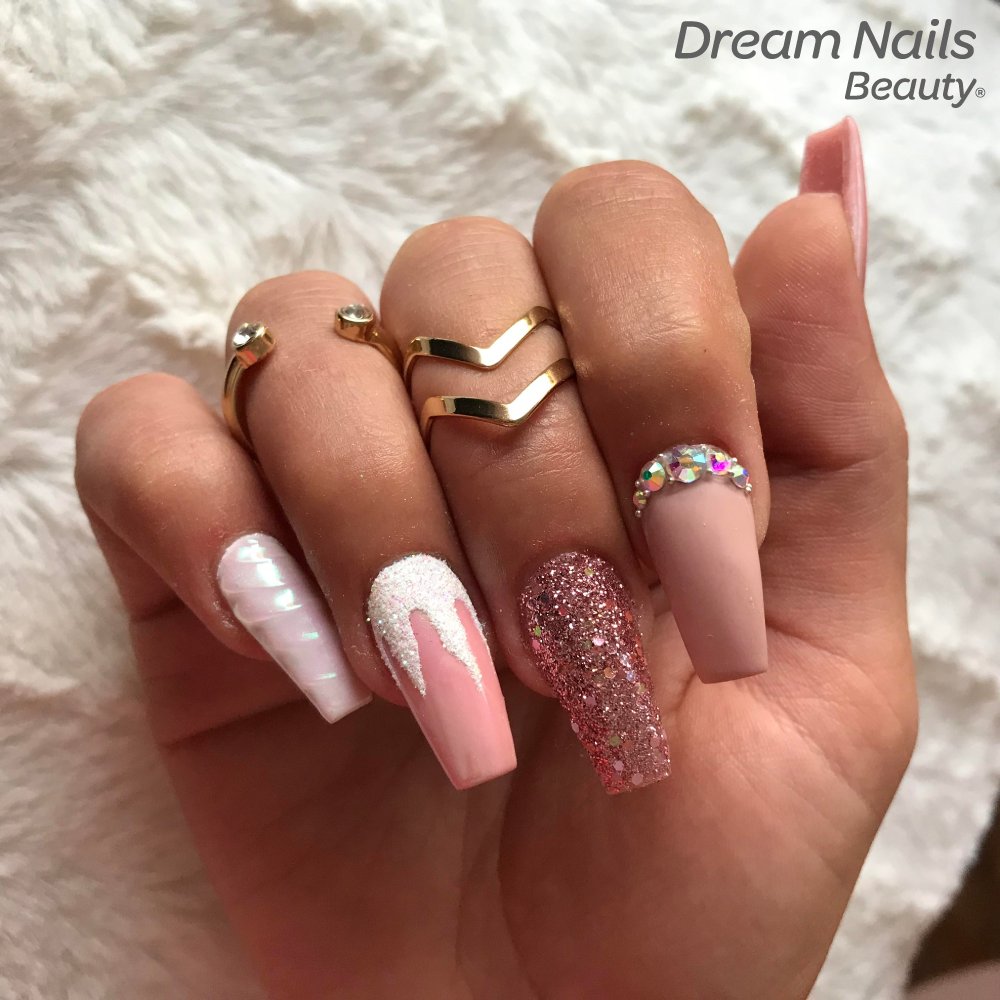 Pink Glitter Nails Tumblr