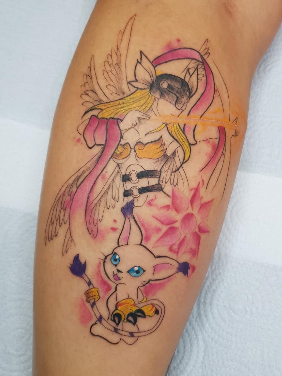 Angemon And Angewomon Tattoo