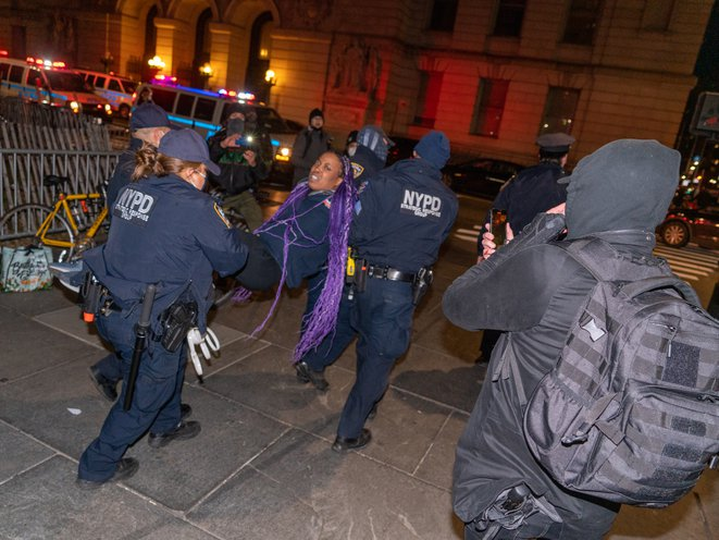 At least two people were hospitalized and 29 protesters were arrested ...