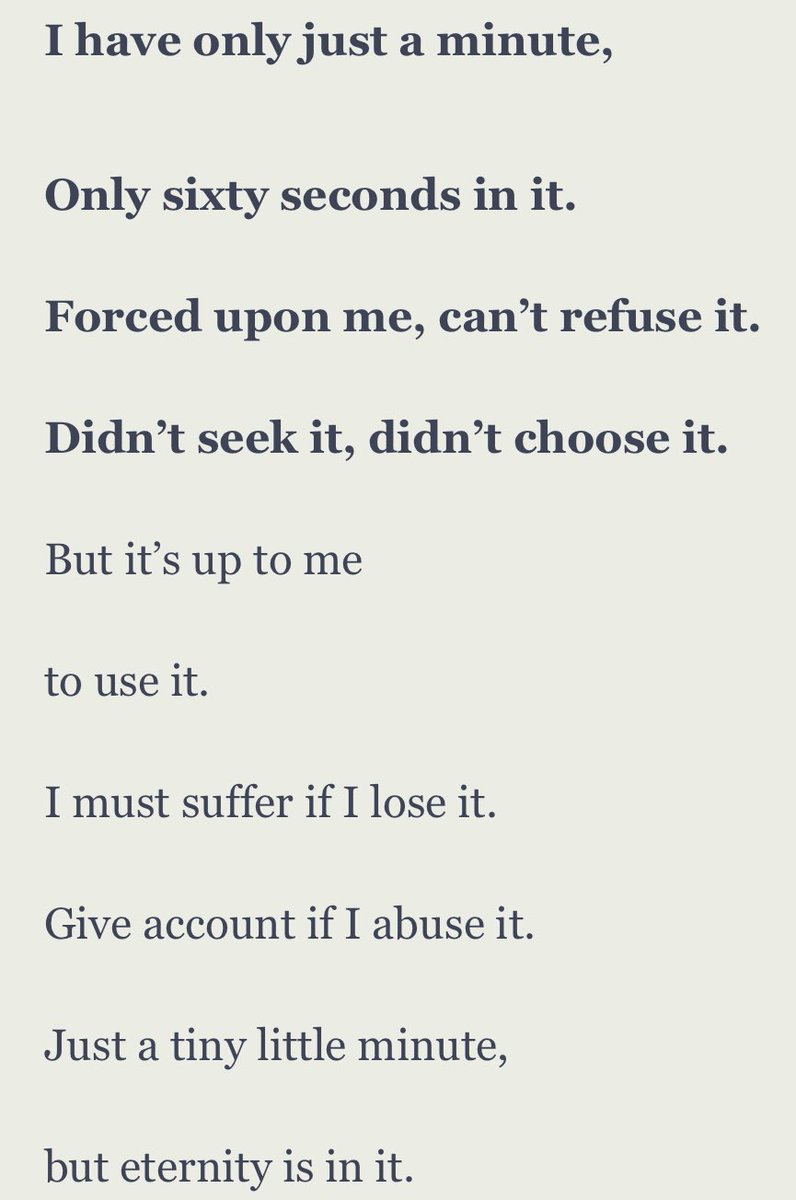 Just One Minute Poem