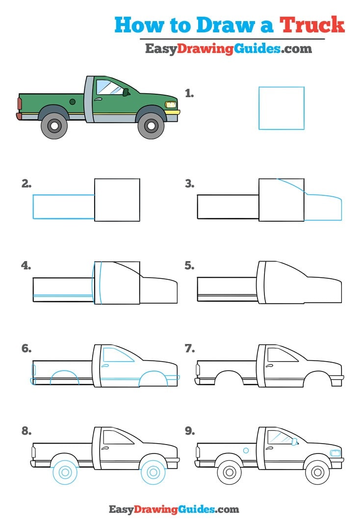 How To Draw A Chevy Truck Step By Step