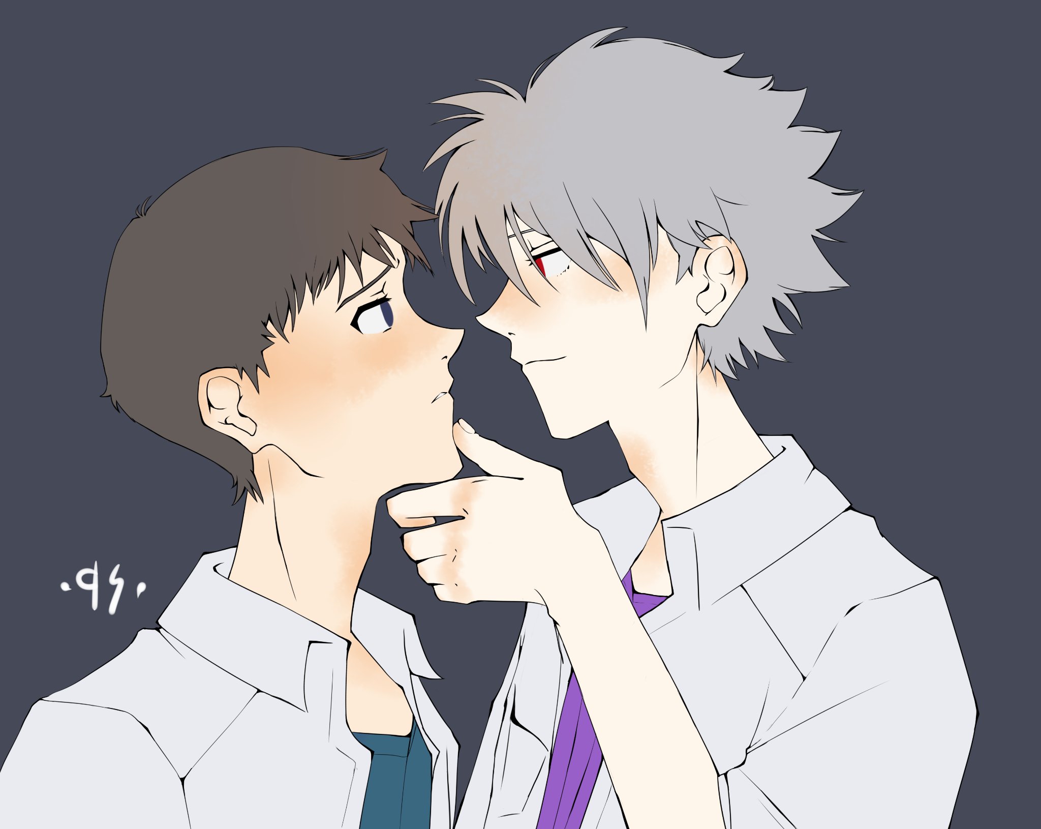 Shinji And Kaworu Kiss