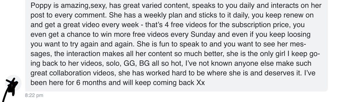 🥺🥺🥺 what a lovely review from one of my fans! 𝙋𝙤𝙥𝙥𝙮 𝙀𝙫𝙖𝙣𝙨 @poppyevans