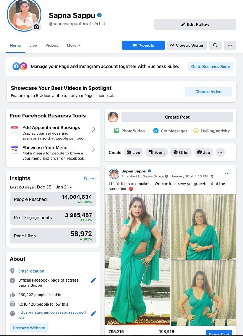 Sapna Sappu Official @sapnasappuu Timeline, The Visualized Twitter (Analytics)