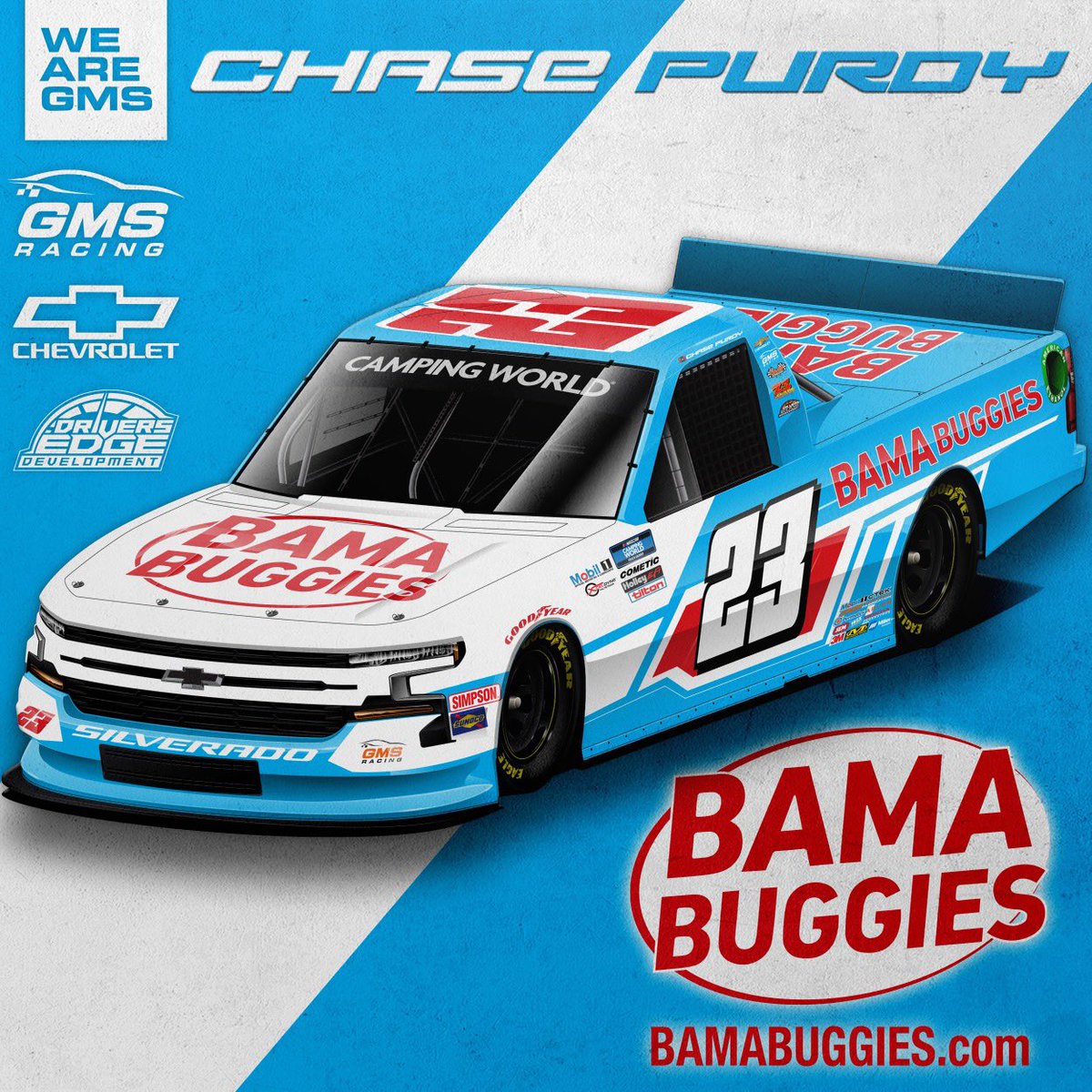 Chase Purdy's Bama Buggies scheme : r/NASCAR