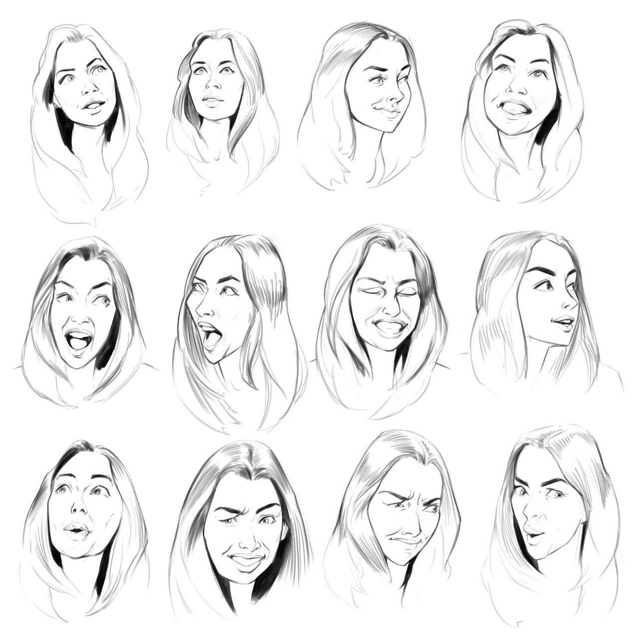 Drawing Female Facial Expressions