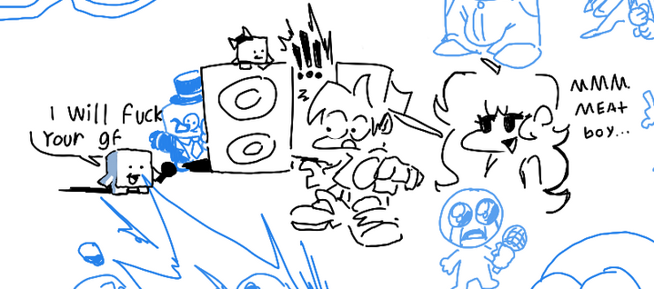 「meatboy in fnf 」|Figburnの漫画