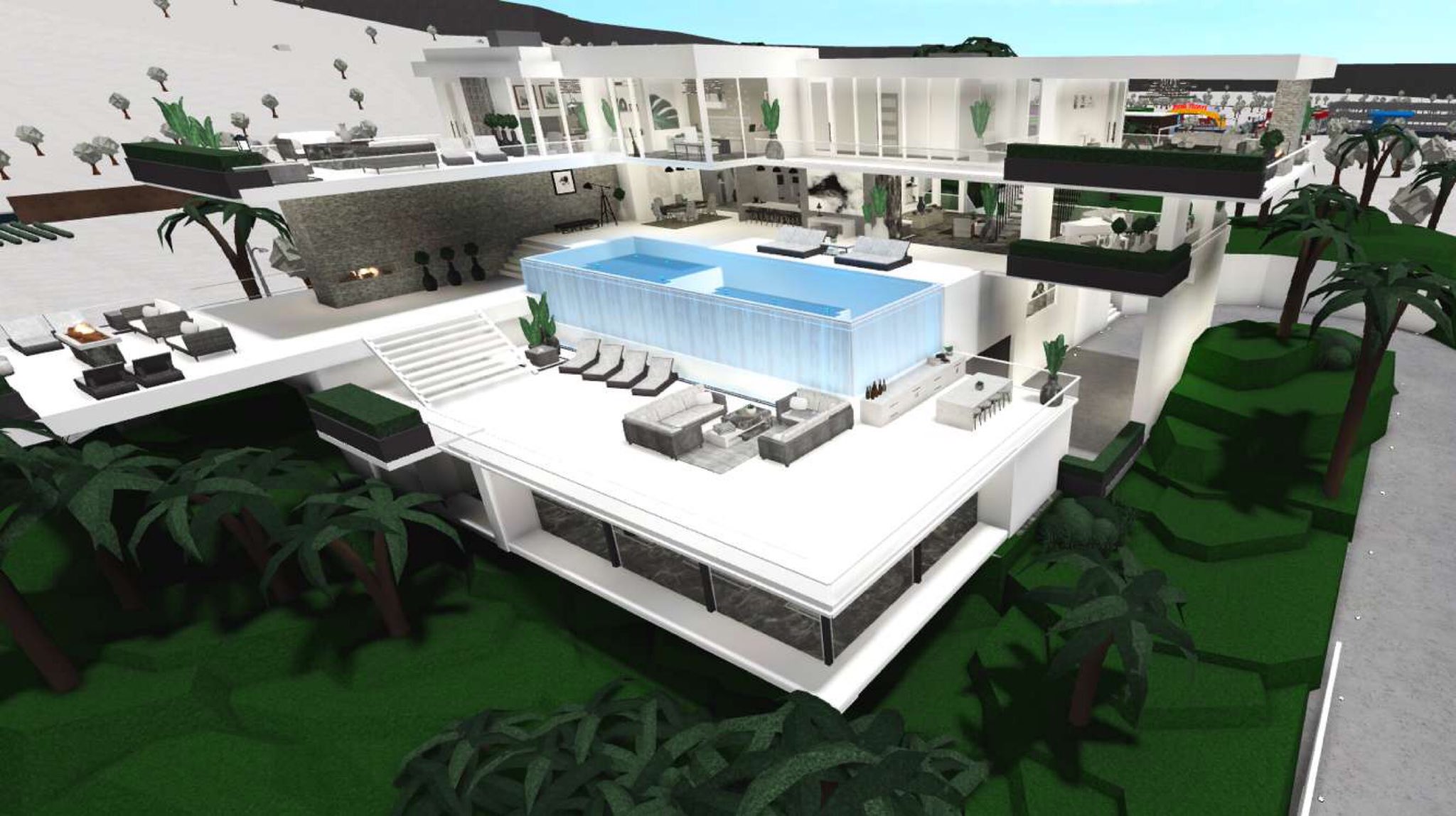 French Modern Mansion Bloxburg 42k