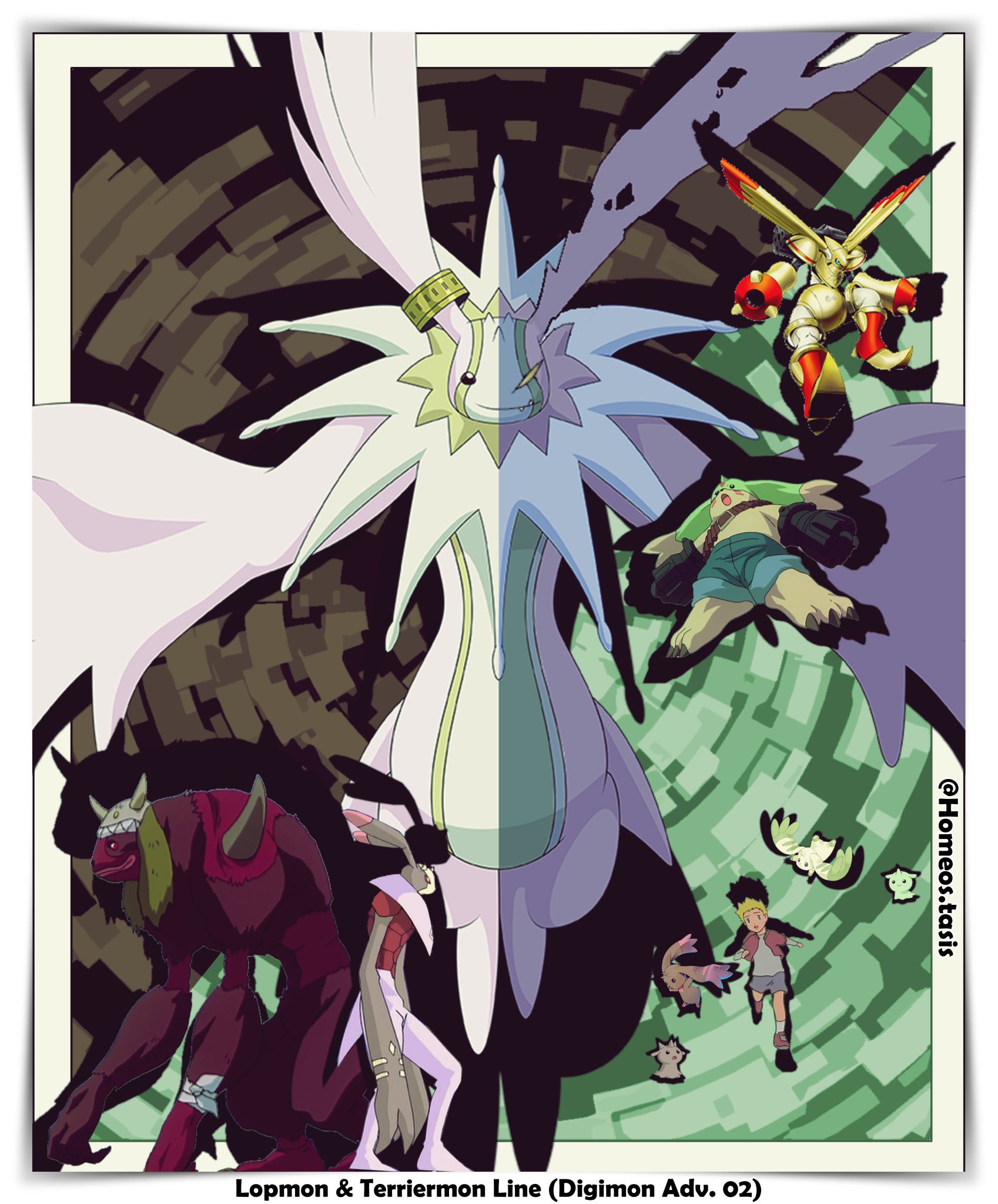 Terriermon And Lopmon