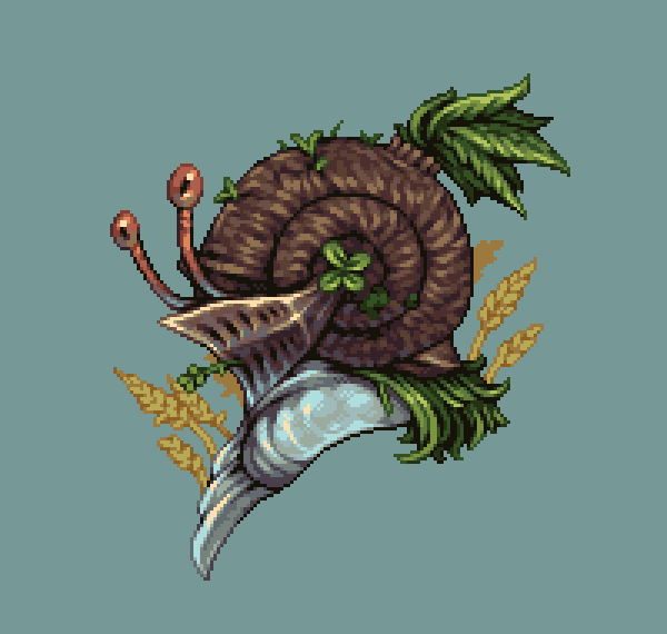 「hes snail but also knight, snail knight 」|gatoのイラスト