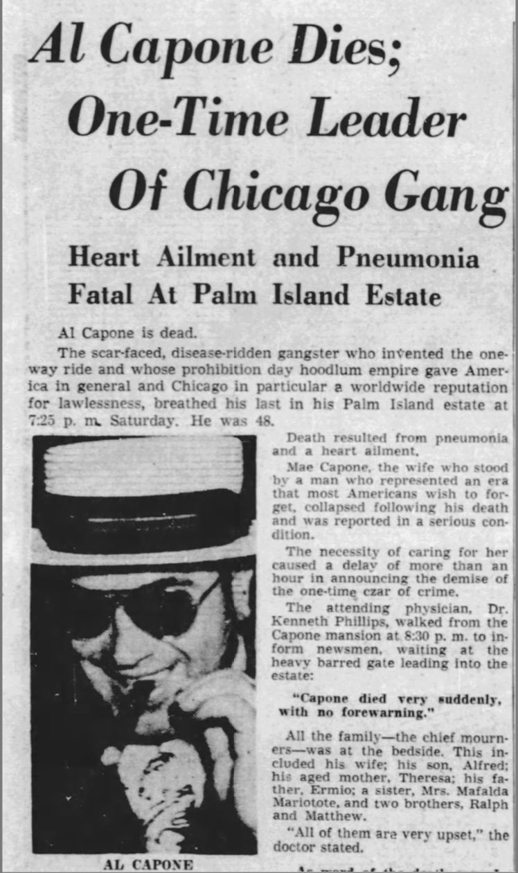 What Caused Al Capone S Death