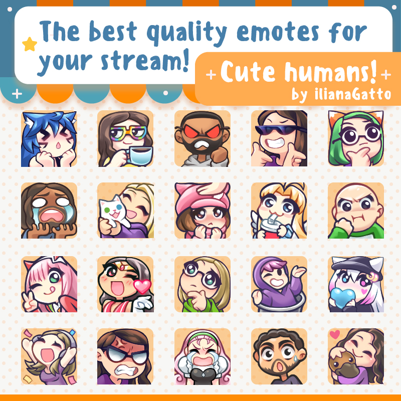 5-Piece Robot Emote set for Twitch Discord or Youtube Art ...