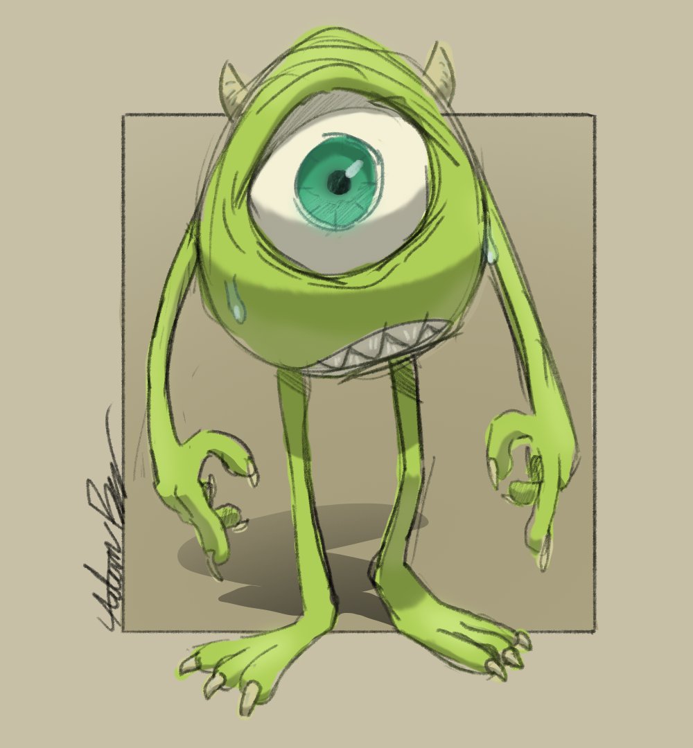 Mike Wazowski Monsters Inc Drawing