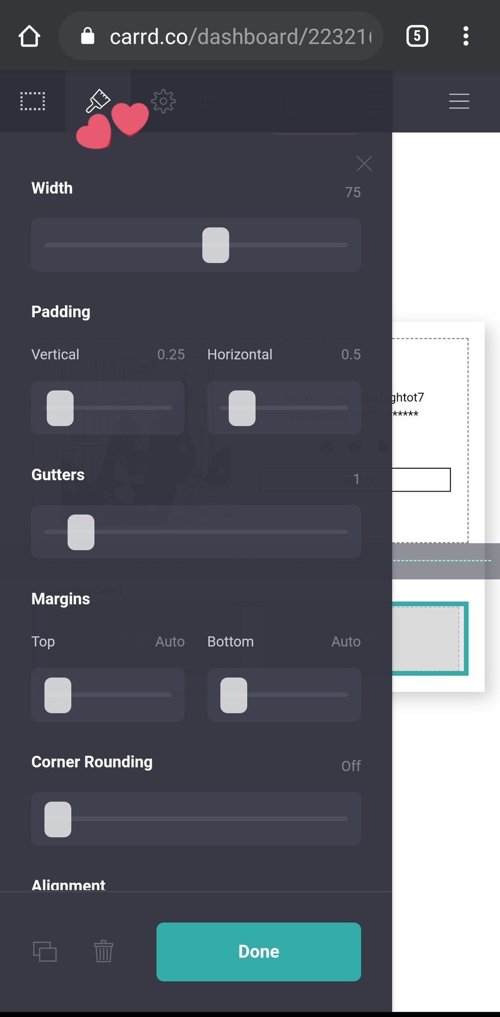 carrd maker | off. on Twitter: "Agora você vai clicar no pincel na parte superior e configurar o ...