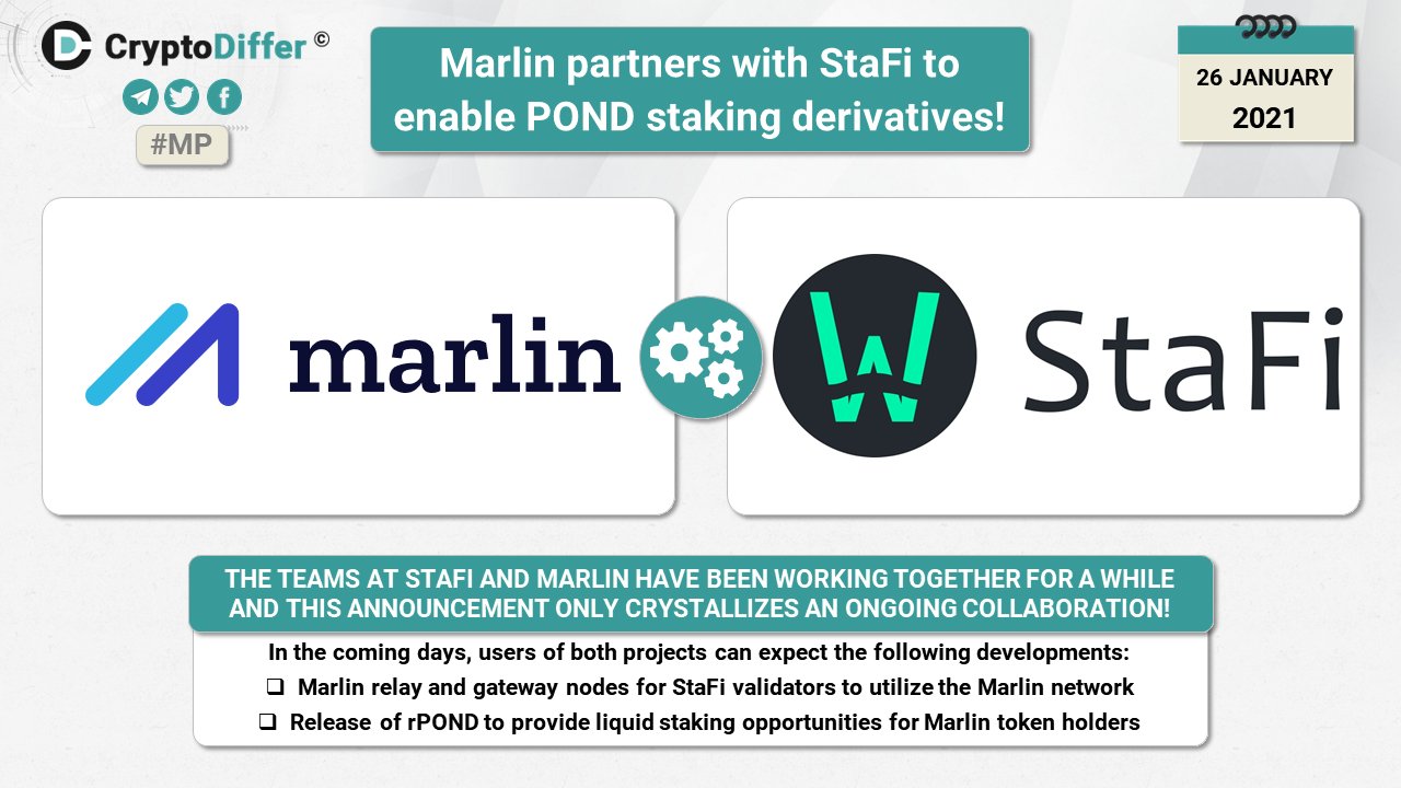 CryptoDiffer on Twitter: " ️ @MarlinProtocol partners with @StaFi_Protocol $FIS to enable $POND ...