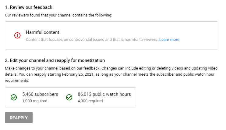 My anti-conspiracy theory Youtube channel has had it's monetization ...