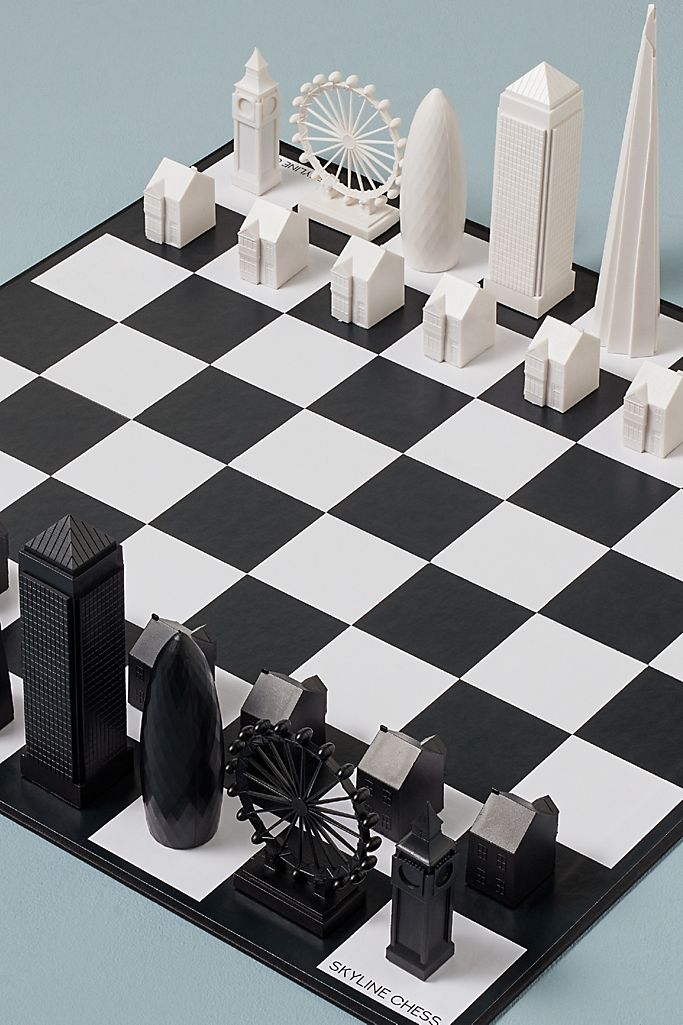 Chicago Skyline Chess Set - Each set comes complete with a 16 x 16 ...