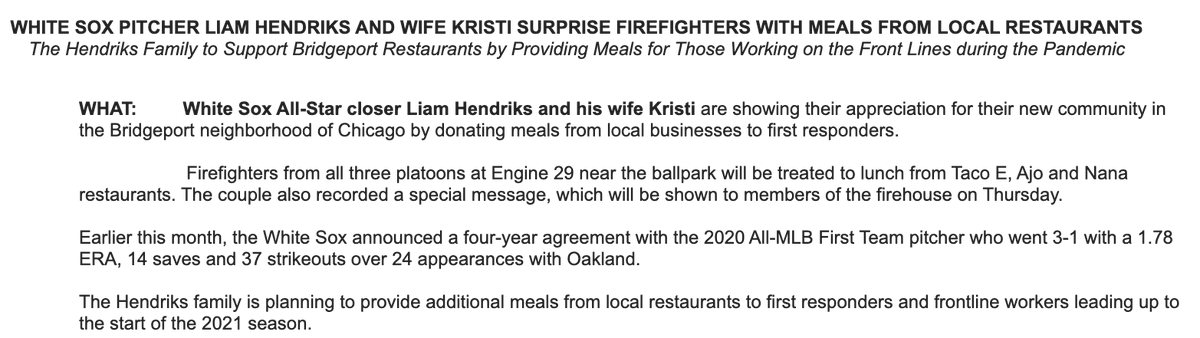 Liam and Kristi Hendriks donate meals from local restaurants to ...