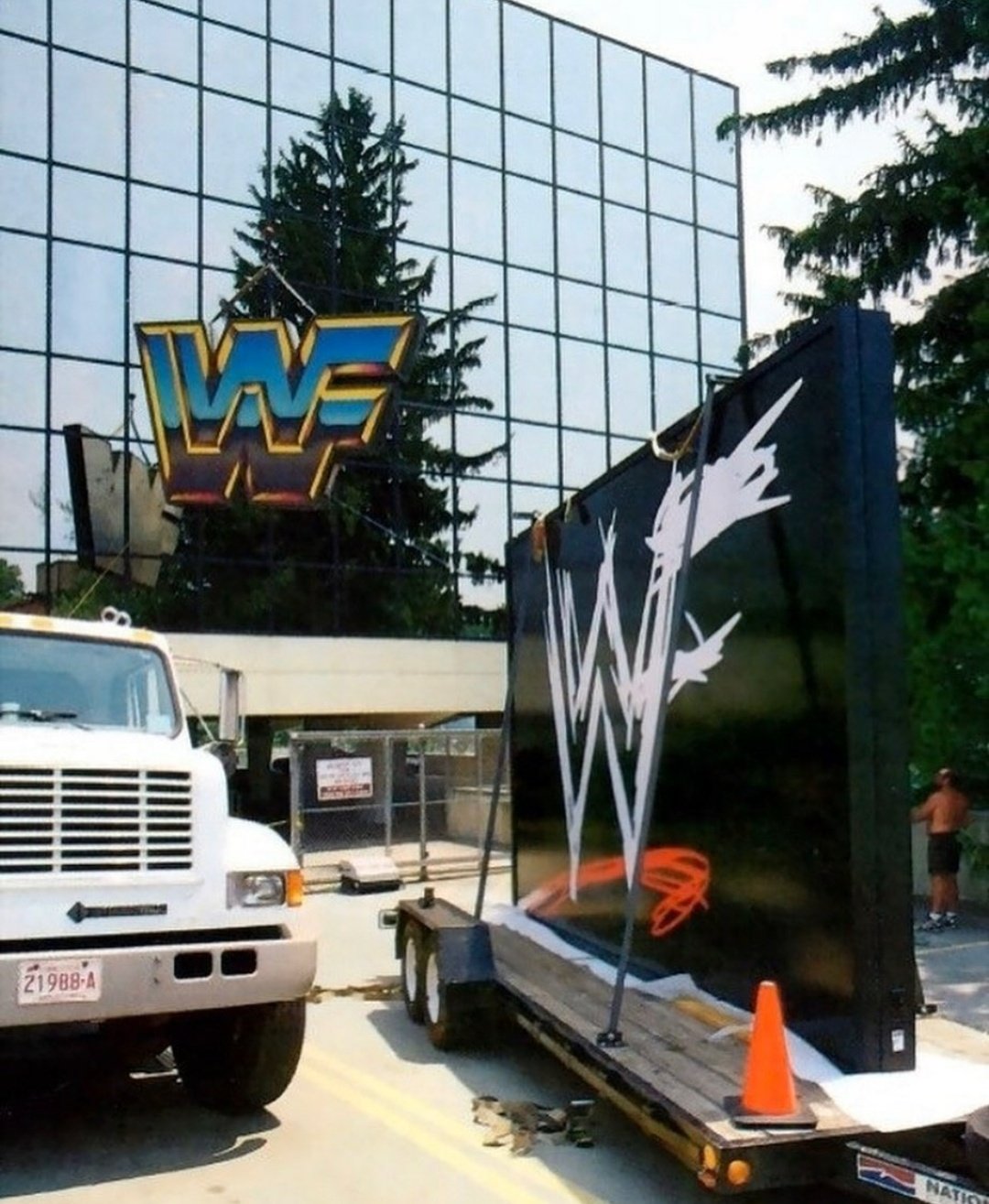 WWF Logo change at Titan Towers in 1997 : r/SquaredCircle