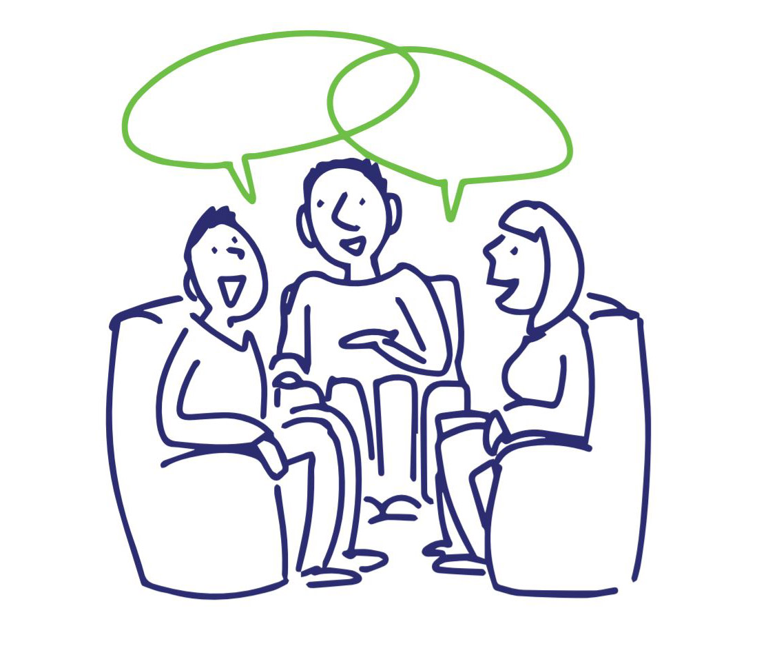 Group Of People Talking Drawing