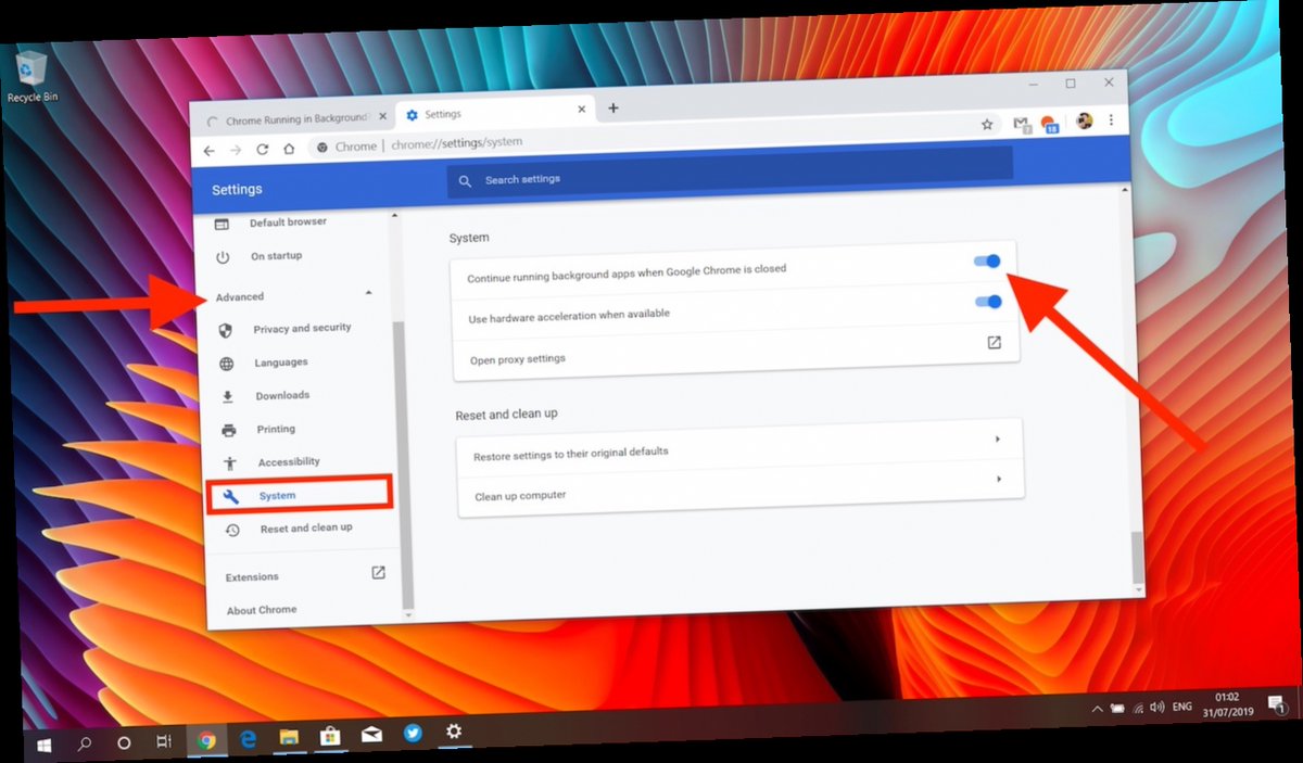 windows 10 chrome download in background / Twitter
