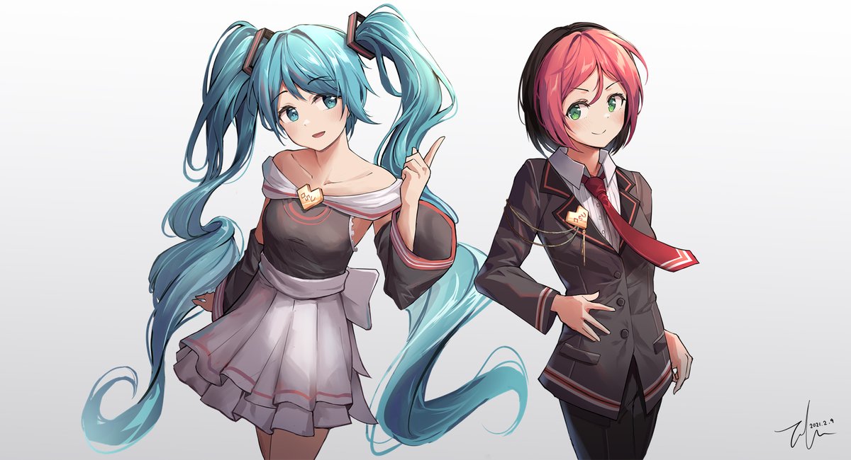 初音ミク 「Pippi x Hatsune Miku Commissioned by @M」|Tofumang 🍃のイラスト