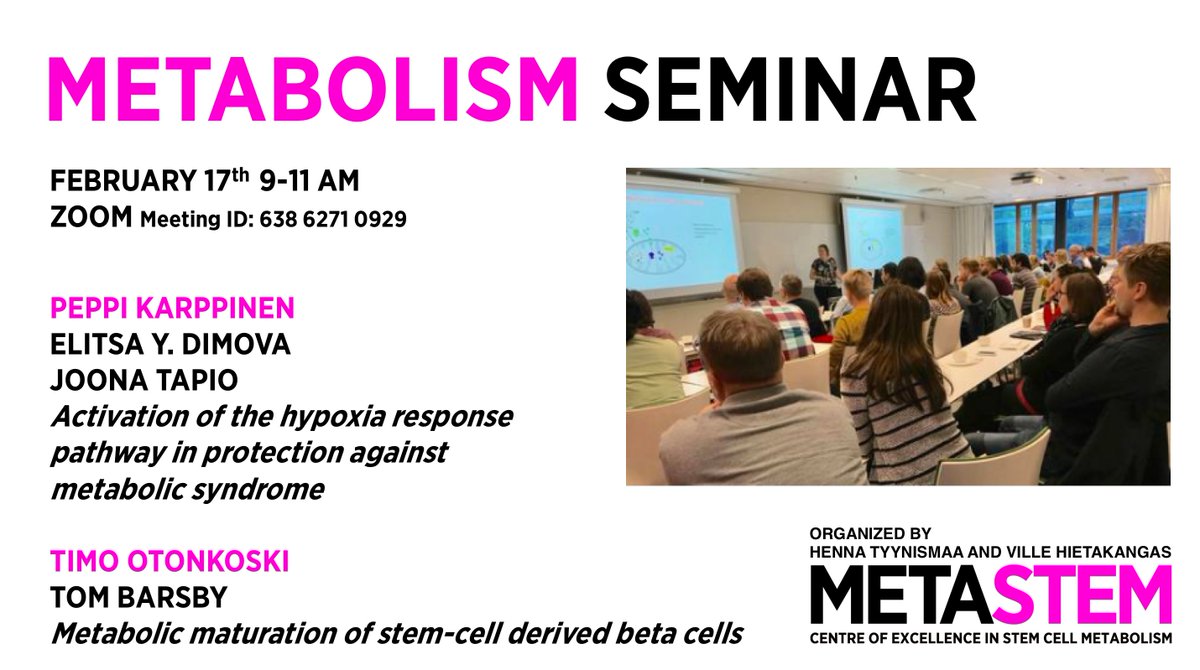 MetaStem on Twitter: "Tomorrow, Metabolism seminar. See you there👇…
