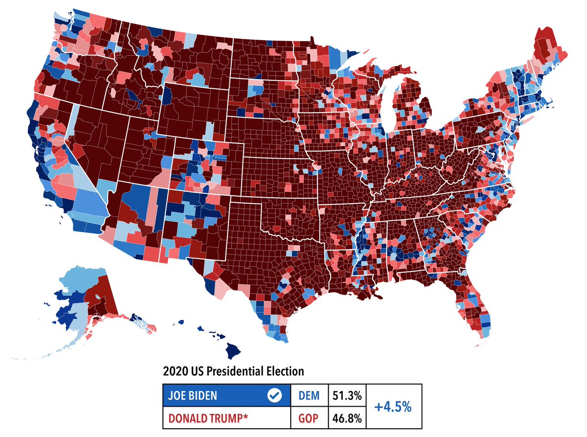 2020 presidential election by county : r/USElectionMaps