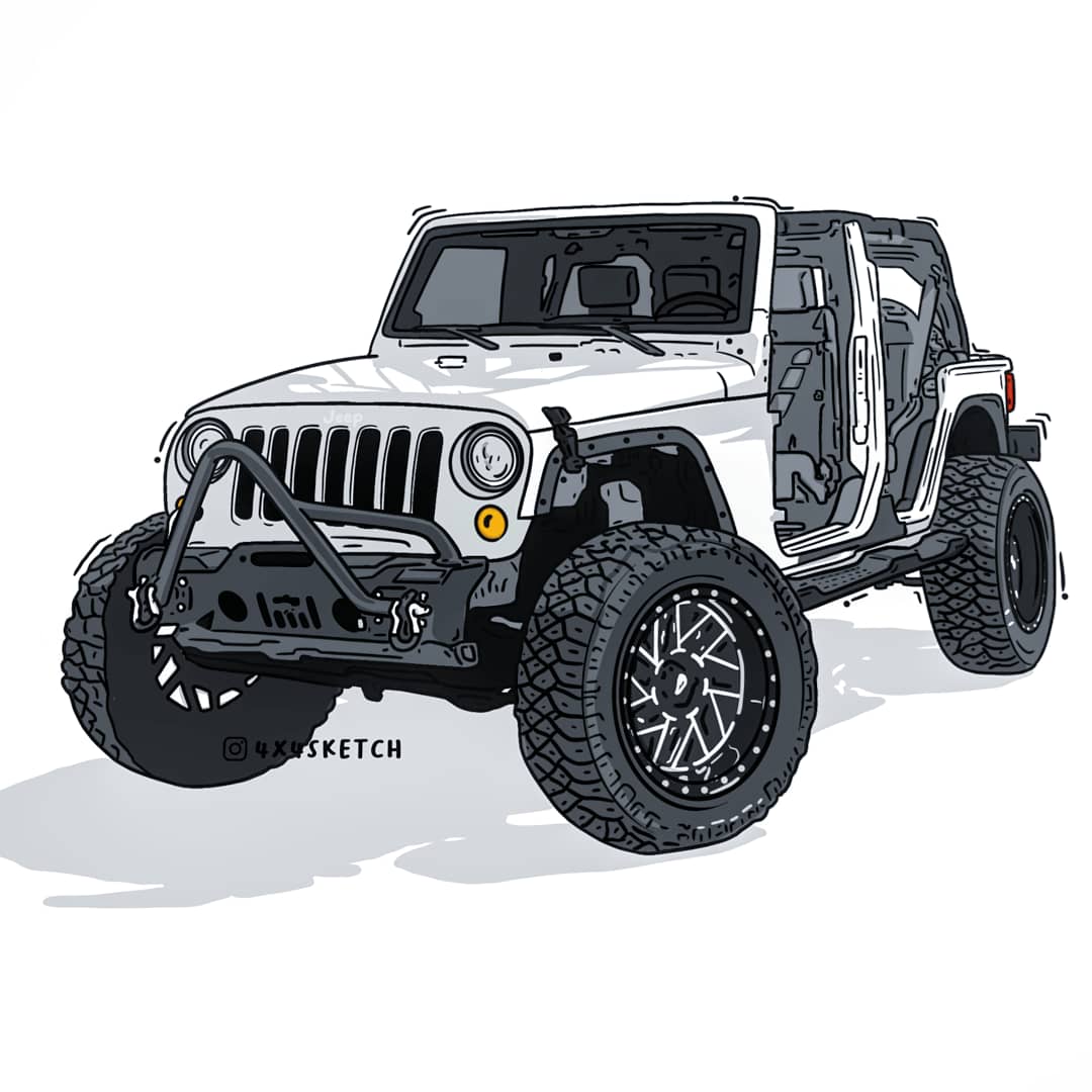 Lifted Jeep Drawings