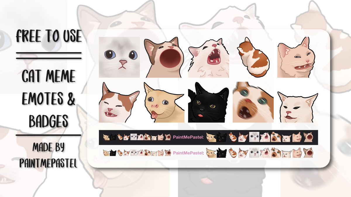 Digital Drawing & Illustration Twitch Emotes and Badges Meme Cat etna ...