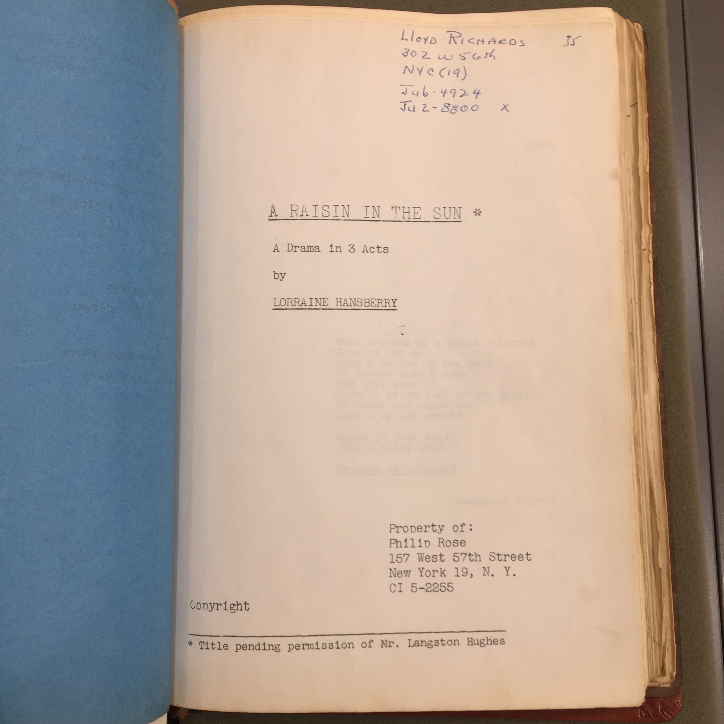 Beinecke Library on Twitter: "Langston Hughes reply, 1958, to Lorraine ...