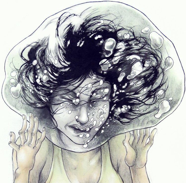 Girl Underwater Drawing