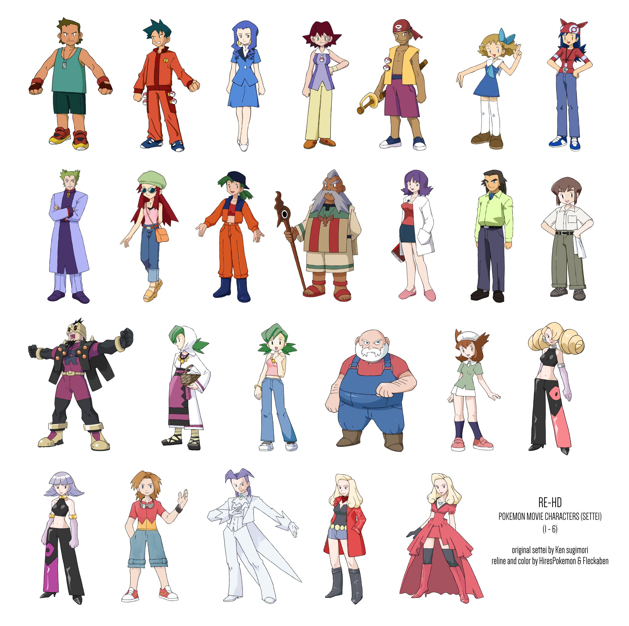 Original Pokemon People Characters New Official Key Artworks Of