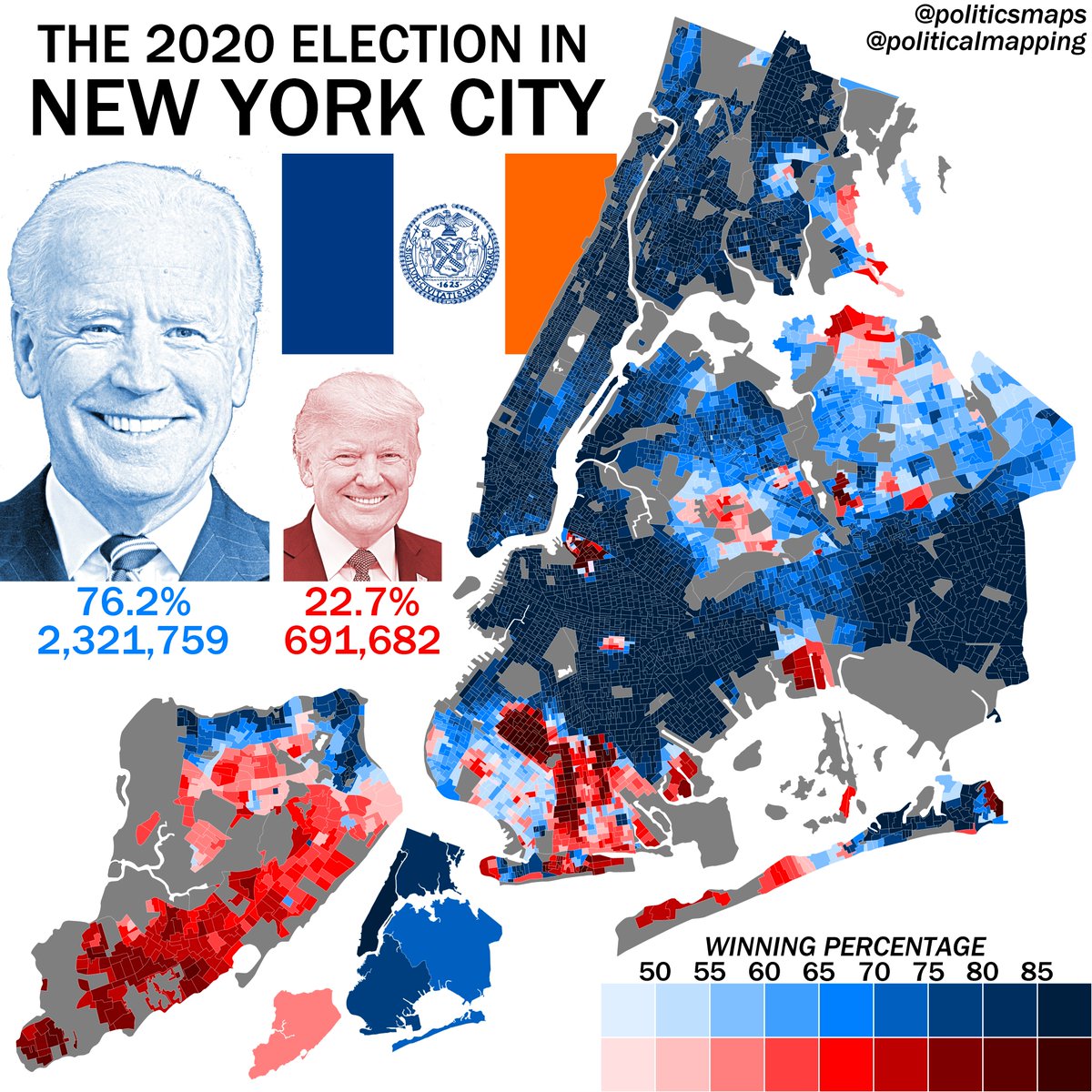 2020 Presidential Election in New York City : r/USElectionMaps