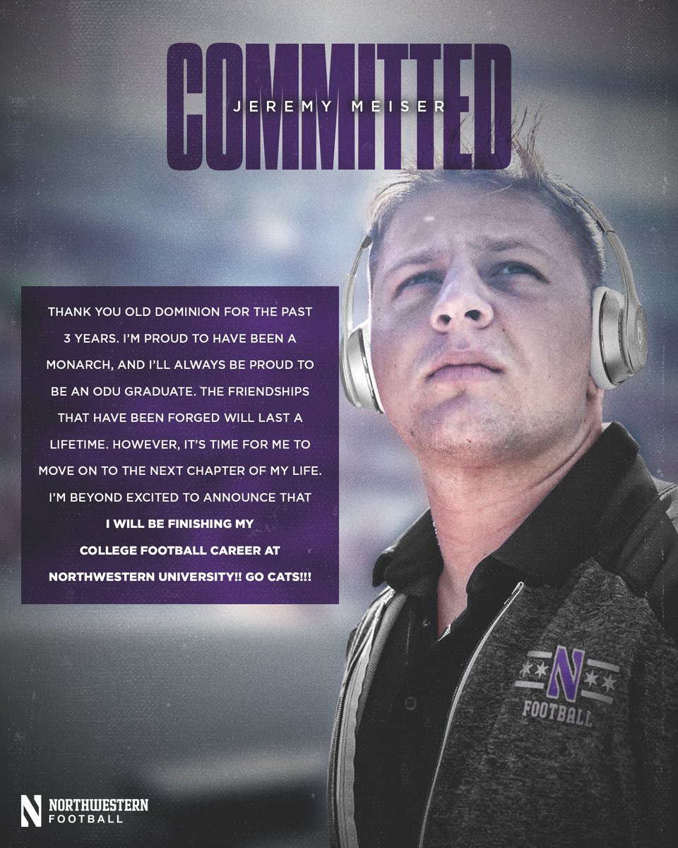 Old Dominion DL Jeremy Meiser transfers to Northwestern : r/CFB