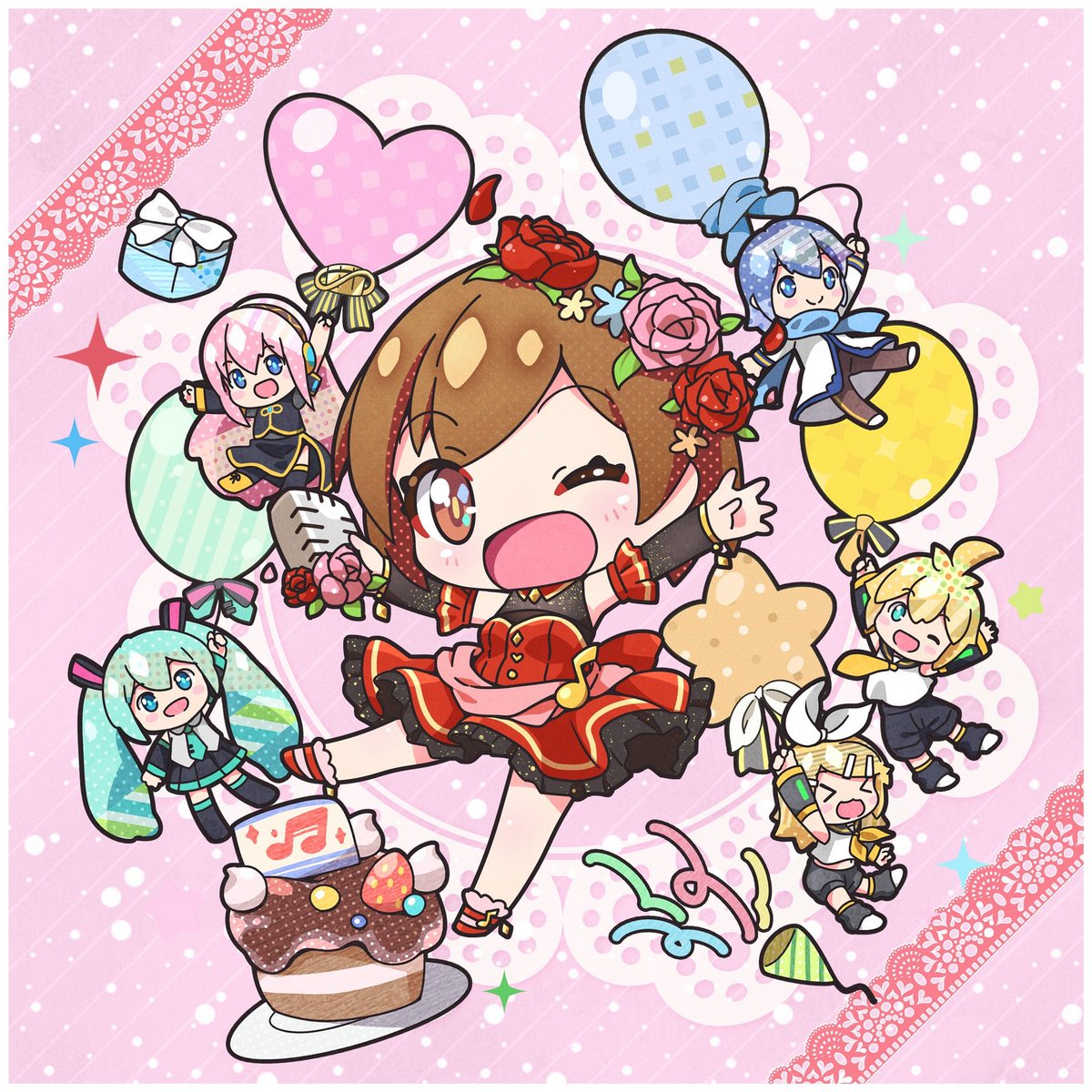 「FFBF採用された「HAPPY MEIKO 16TH ANNIVERSARY」 」|風船猫のイラスト